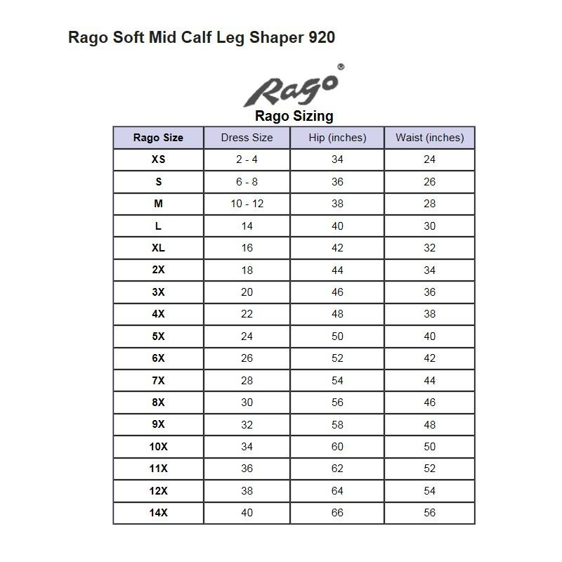 Rago Soft Mid Calf Shaper 920